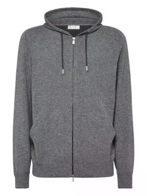 Brunello Cucinelli Zip-up Cashmere Hoodie - Grey