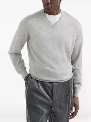 Brunello Cucinelli V-neck Jumper - Grey