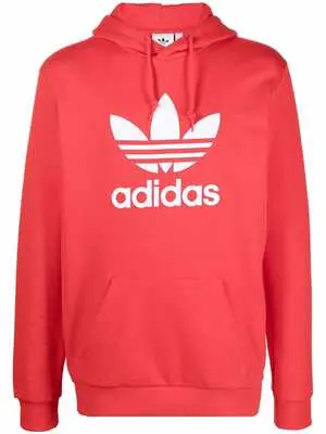 Adidas Logo-print Hoodie - Red