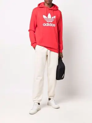 Adidas Logo-print Hoodie - Red
