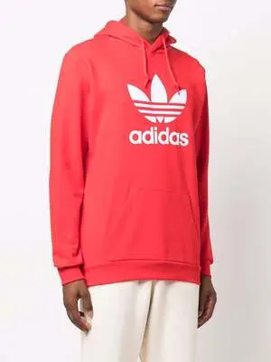Adidas Logo-print Hoodie - Red