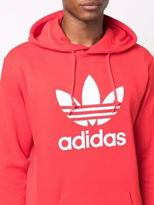 Adidas Logo-print Hoodie - Red