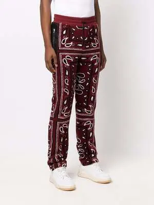Amiri Bandana Paisley Fleece Trousers - Red