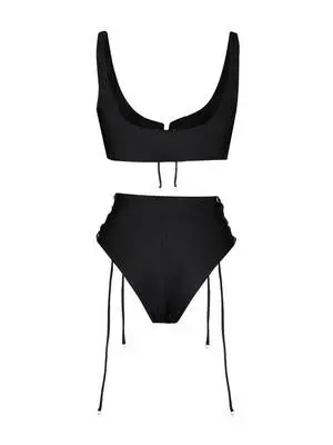 NOIRE SWIMWEAR Lattice-strap Bikini Set - Black