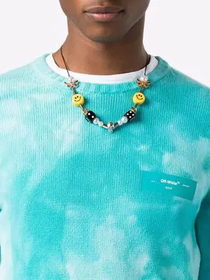 Salute Evae Smiley Pearl Necklace In Black - 20% Off | Editorialist