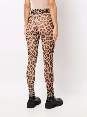 Philipp Plein Leopard-print Semi-sheer Leggings