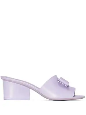 FERRAGAMO Viva Bow 55mm Leather Sandals - Purple