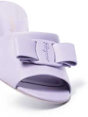 FERRAGAMO Viva Bow 55mm Leather Sandals - Purple