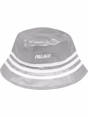 Palace X Adidas Logo-Embroidered Bucket Hat - Grey | Editorialist