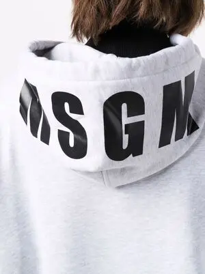 MSGM Logo-print Hoodie - Grey