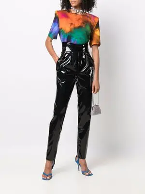 Philipp Plein High-waisted Latex Trousers