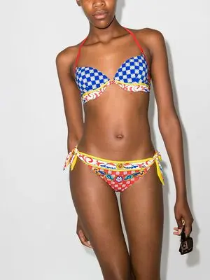 Dolce & Gabbana Carretto-print Triangle Bikini