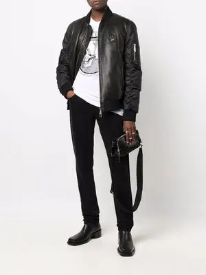 Philipp Plein Outline Skull Crystal Cotton T-shirt