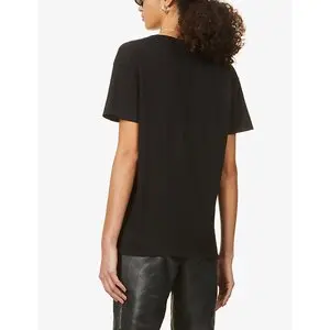 Good American V-neck Cotton-jersey T-shirt