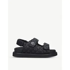 Kurt Geiger Orson Quilted Leather Sandals - Black