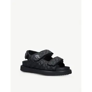 Kurt Geiger Orson Quilted Leather Sandals - Black