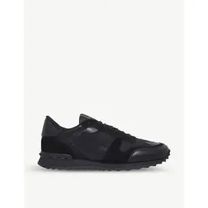 Valentino Garavani Rockrunner Camo Leather Trainers - Black