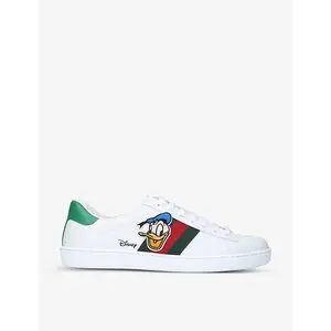 Gucci Men’s  X Disney Donald Duck New Ace Leather Trainers White-46