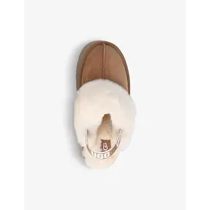 UGG Funkette Suede And Sheepskin Platform Slippers