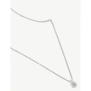 LITTLESMITH Initial -plated Teardrop Bead Necklace - Silver