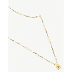 LITTLESMITH Personalised Initial -plated Teardrop Bead Necklace - Gold