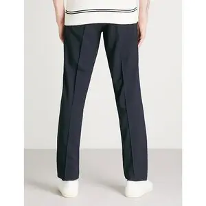 Sandro Slim-fit Tapered Stretch-wool Trousers - Navy Blue
