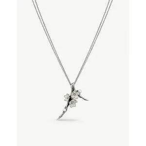 SHAUN LEANE Sterling Cherry Blossom Diamond And Pearl Necklace - Silver