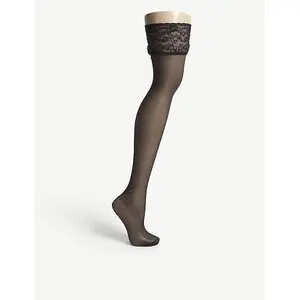 Falke Seidenglatt 15 Knitted Stockings - 3009 Black