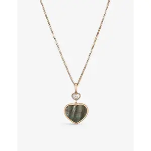 Chopard Happy Hearts Diamond And Mother-of-pearl Pendant - Rose Gold