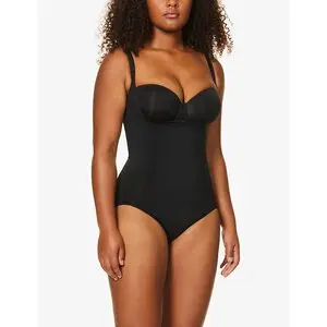 Spanx Sculpt™ Oncore Open-bust Stretch-woven Bodysuit - Very Black