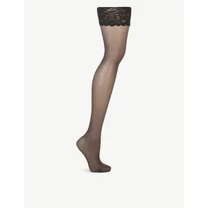 Wolford Satin Touch 20 Hold-ups - Nearly Black