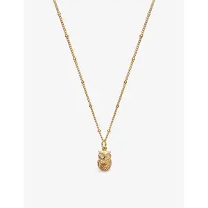 LA MAISON COUTURE 14ct -plated Vermeil Sterling Silver And Zircon Pendant Necklace - Gold