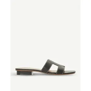 DUNE Loupe Leather Sandals - Black-leather