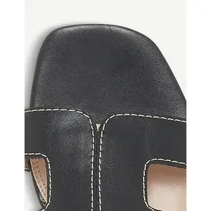 DUNE Loupe Leather Sandals - Black-leather