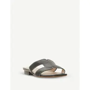 DUNE Loupe Leather Sandals - Black-leather
