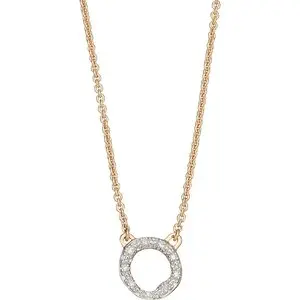Monica Vinader Riva Mini Circle Diamond Necklace - Gold