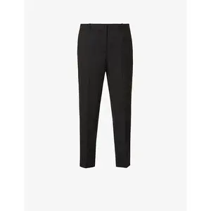 Theory Treeca Cropped Stretch-wool Trousers - Black