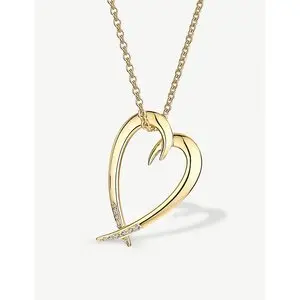 SHAUN LEANE Heart Vermeil And Diamond Pendant Necklace - Gold
