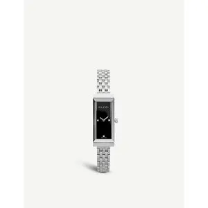 Gucci Ya127504 G-frame Stainless-steel And Diamond Watch