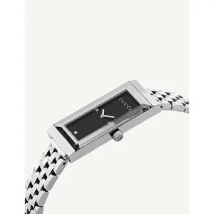 Gucci Ya127504 G-frame Stainless-steel And Diamond Watch