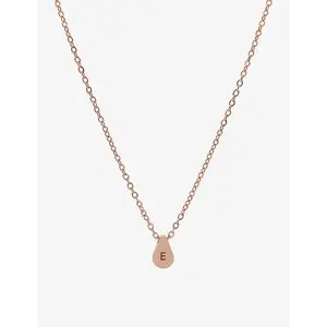 LITTLESMITH Initial -plated Teardrop Necklace - Rose Gold