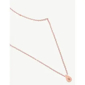 LITTLESMITH Initial -plated Teardrop Necklace - Rose Gold