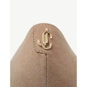 JIMMY CHOO Love 65 Logo-embellished Suede Courts - Ballet Pink