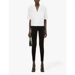 Commando High-rise Elasticated-waistband Velvet Leggings