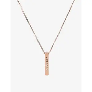 LITTLESMITH 9-character Rose -plated Vertical Bar Necklace - Gold
