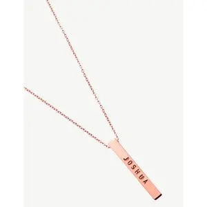 LITTLESMITH 9-character Rose -plated Vertical Bar Necklace