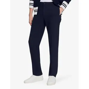Sandro High-rise Stretch-jersey Trousers - Black