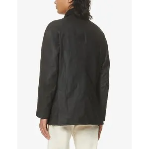 Barbour Ashby Corduroy-trimmed Waxed Cotton Jacket - Black