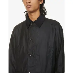 Barbour Ashby Corduroy-trimmed Waxed Cotton Jacket - Black