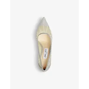 JIMMY CHOO Love 85 Glitter Tulle Pumps - Ivory/silver